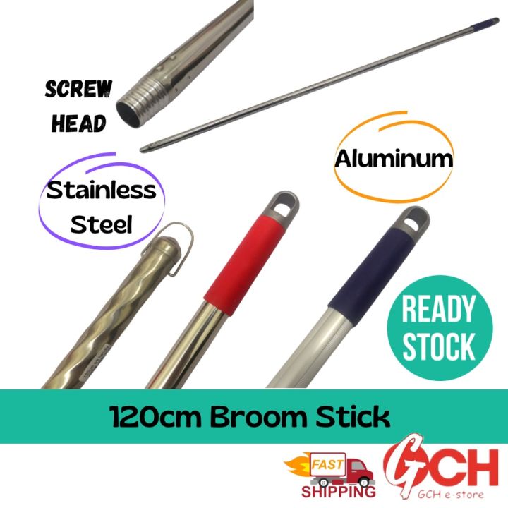 🔥Good Quality 120cm(4feet) Stainless Steel Broom Stick / Aluminum Broom ...