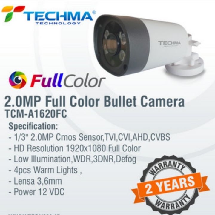 cctv outdor techma TCM-1620FC 2MP SIANG MALAM FULL WARNA | Lazada Indonesia