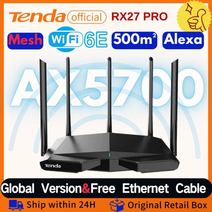 dfc Tenda WiFi 6 Router AX5700 2.4G&5G&6Ghz Full Gigabit Wi Fi 6E ...