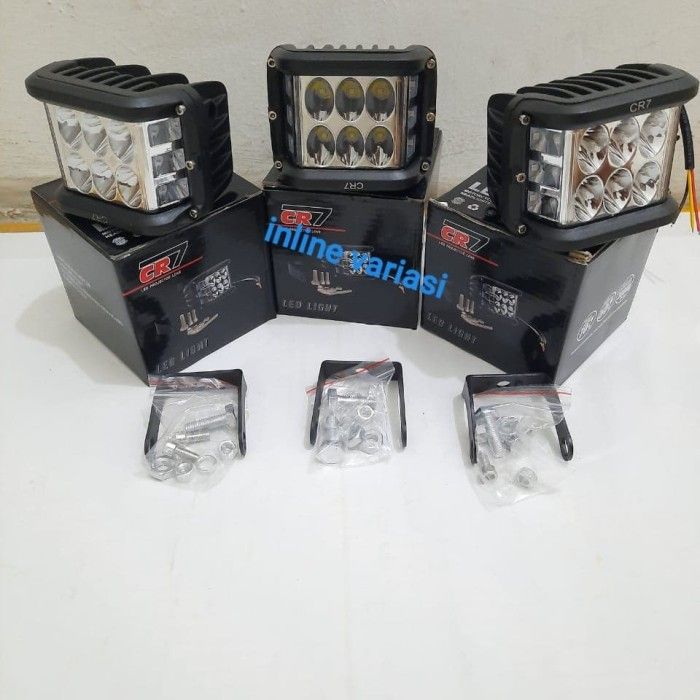 LAMPU TEMBAK SOROT GREE 6LED PLUS SENJA STROBO CR7 4306/LAMPU MOTOR ...