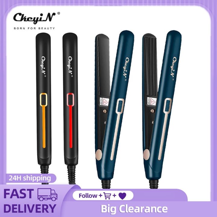 [HOT XIJXEXJWOEHJJ 516] CkeyiN 2 In 1 Mini Hair Straightener Professional Curler Fast Heat Flat ...