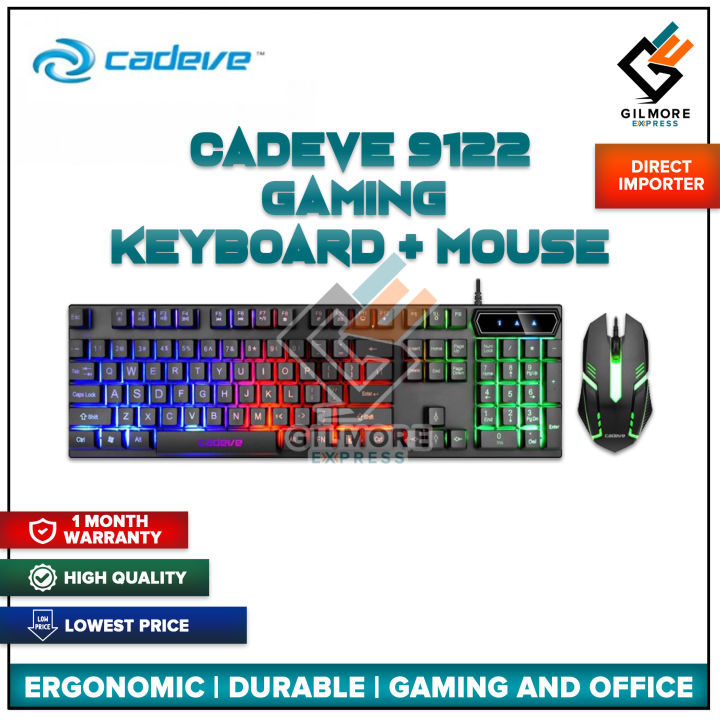 GAMING KEYBOARD + MOUSE BUNDLE CADEVE 9122 / GAMING / OFFICE ...