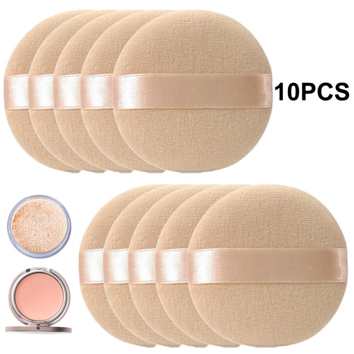 10pcs Professional Round Shape Facial Face Body Powder Foundation Puff ...