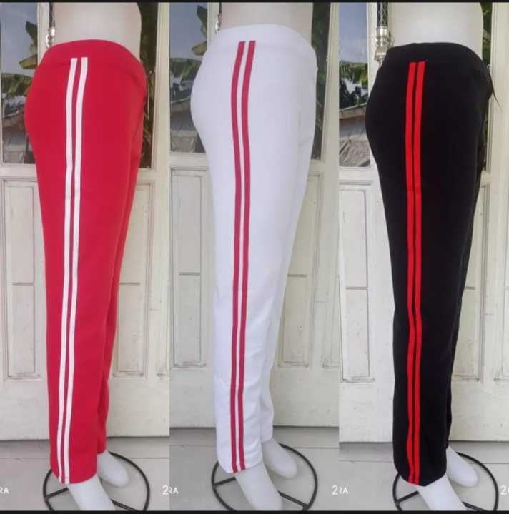 TRENING PANJANG WANITA/CELANA OLAHRAGA HITAM LIS/TRENING SENAM-SEPEDA ...