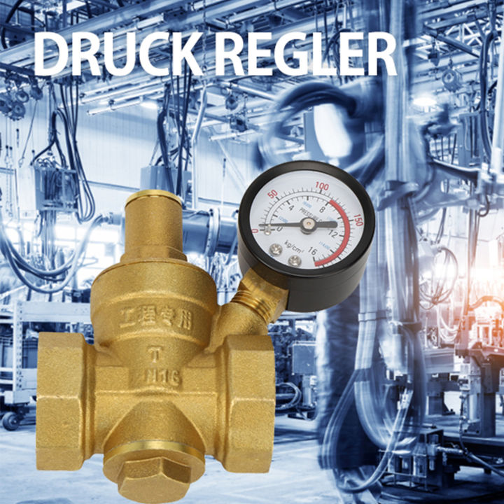 DN25 Adjustable Brass Pressure Reducing Valve Water Pressure Regulator ...
