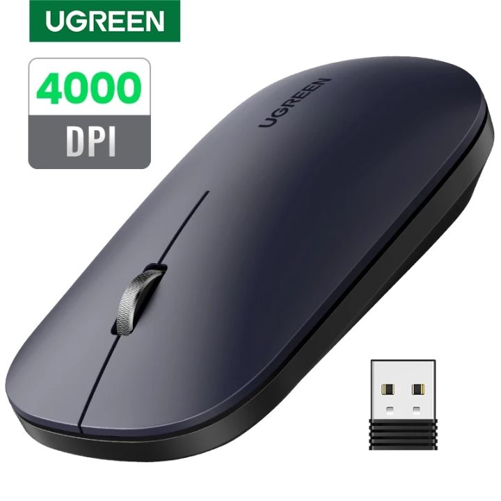 UGREEN 2.4G + Bluetooth wireless mouse slim silent with usb receiver ...