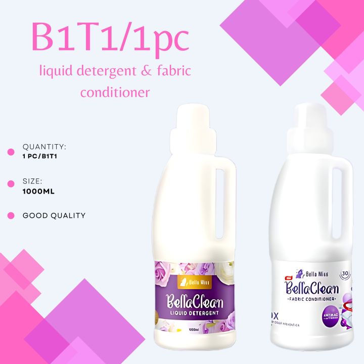 Bella Clean Liquid Detergent with Fabcon and Fabcon Detergent 1000ml ...