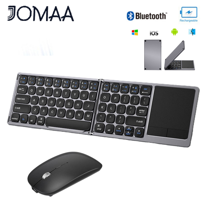 Jomaa Bluetooth Keyboard And Mouse Foldable Bluetooth Wireless Keyboard Portable Keyboard