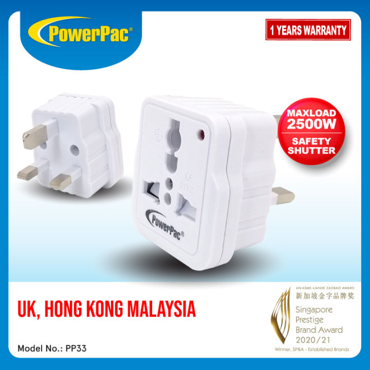 PowerPac 3 Pin Multi Adapter, Universal Travel Adapter, 2 Pin Adapter ...