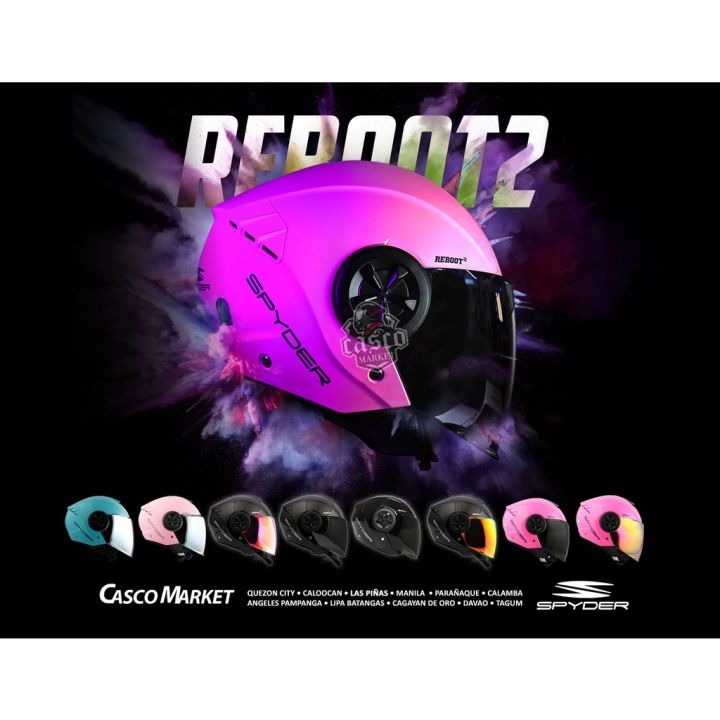 SPYDER REBOOT2 PLAIN COLOR HALF FACE SINGLE VISOR MOTORCYCLE HELMET ...