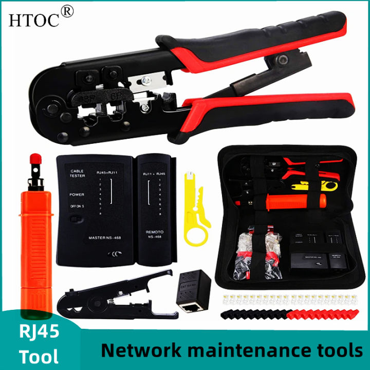 Htoc Rj45 Crimper Tool Cat5 Cat6 Crimping Tool Network Cable Tester ...