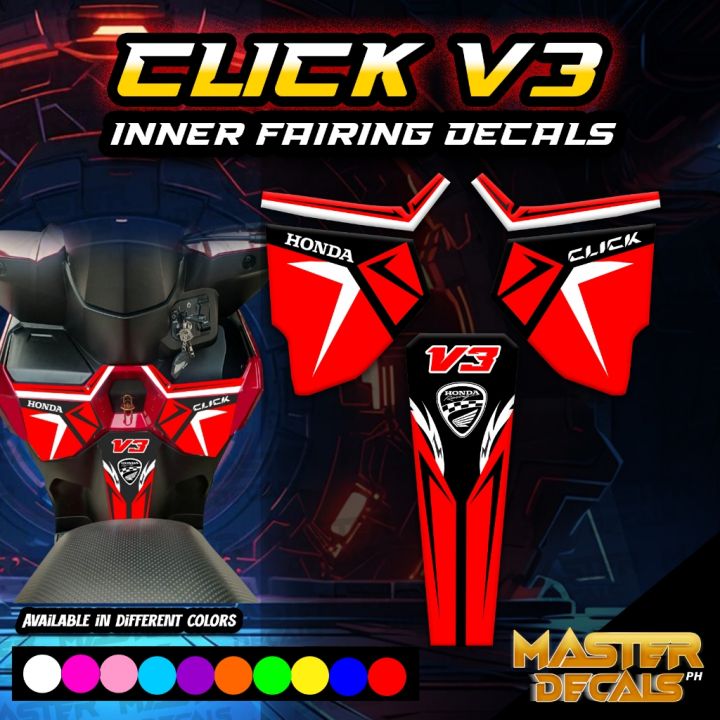 Honda Click V3 Inner Fairing Sticker Decals Printed Laminated ...