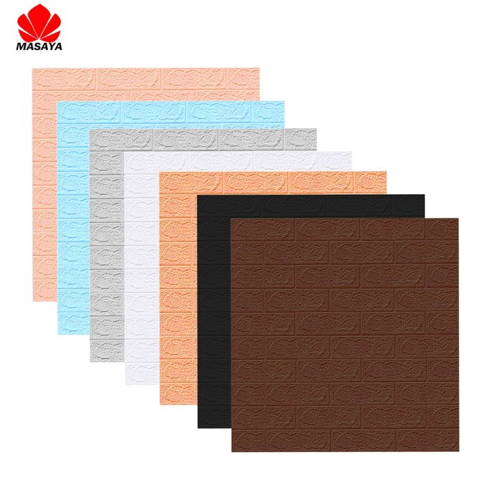 MASAYA 3D WALLPAPER 70x77 Waterproof Adhesive PVC Foam Bricks Wall ...