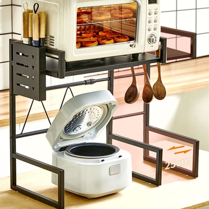 Kitchen rice cooker shelf table layered storage artifact telescopic ...