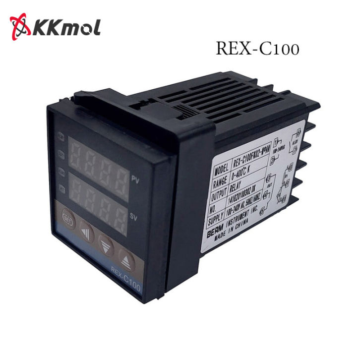 KKmol REX-C100 PID intelligent temperature controller Universal/K Type REX C100 Thermostat SSR ...