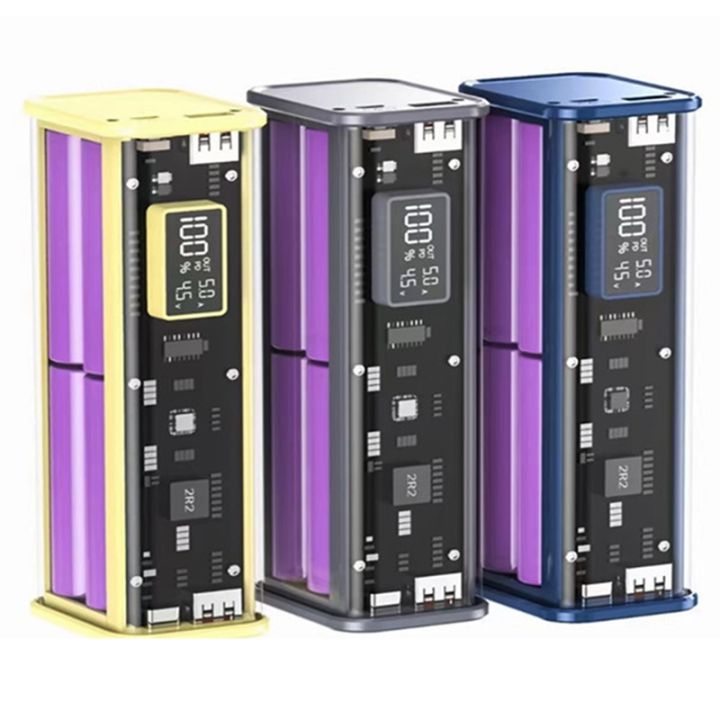 PD22.5W DIY Battery Charger Case Fast Charging Case for 8PCS 18650 ...