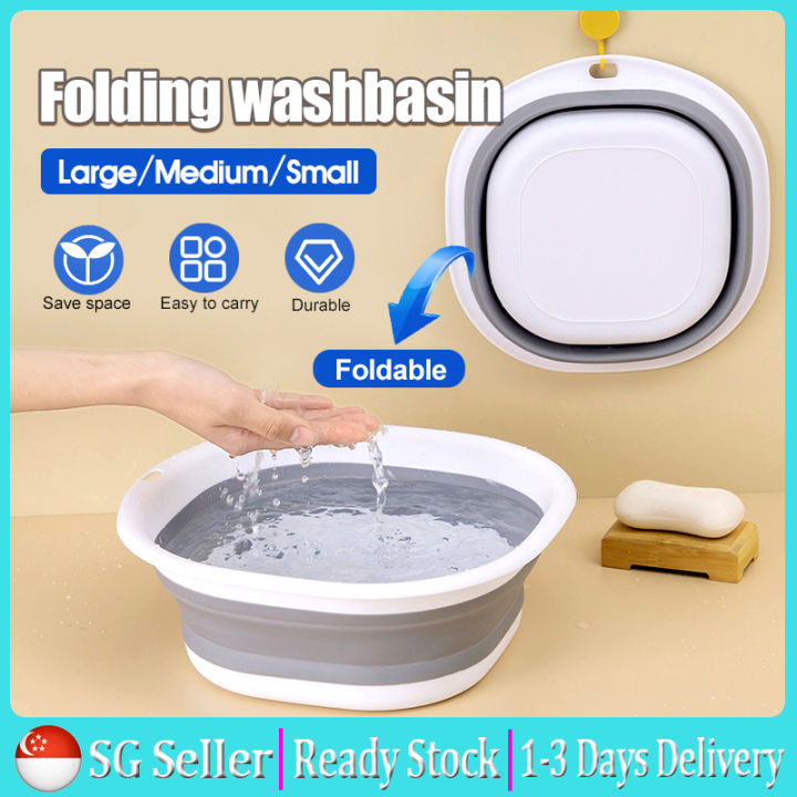 [SG Seller] Premium Portable Collapsible Basin Pail Foldable Wash Basin ...