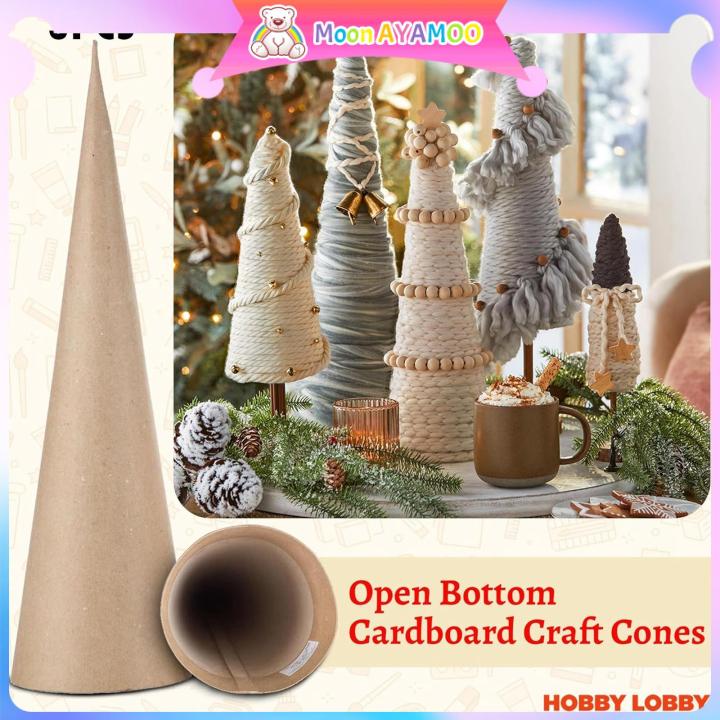 Moon AYAMOO 3x Paper Mache Cones, Cardboard Cones Open Bottom for ...