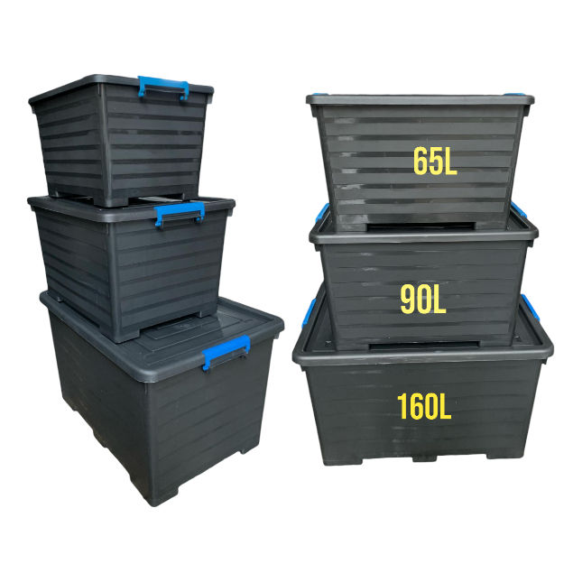 160L STORAGE BOX Heavy Duty Storage box with wheels and handlestorage ...