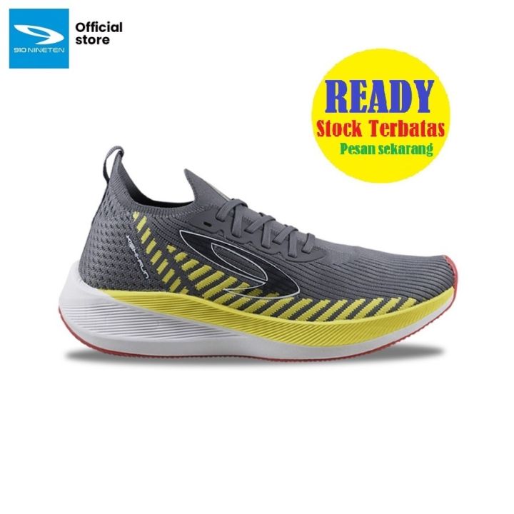 910 Nineten Kishi run Sepatu Lari - Abu Kuning Neon Merah | Lazada ...