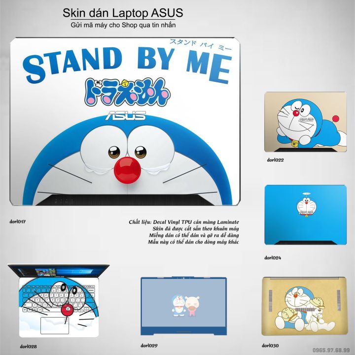 Decal Skin dán Laptop Asus mẫu Doraemon (inbox mã máy cho shop) | Lazada.vn