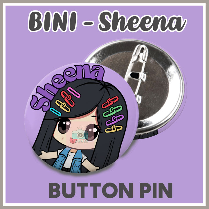 BINI Sheena Catacutan Button Pin 32 mm Chibi Cartoon Style | Lazada PH