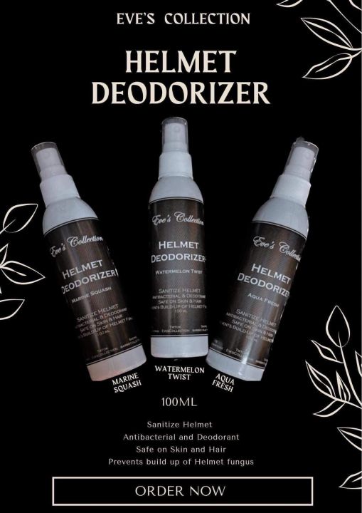 Helmet Deodorizer Spray, Freshener, Disinfectant, Sanitizer 100ml ...