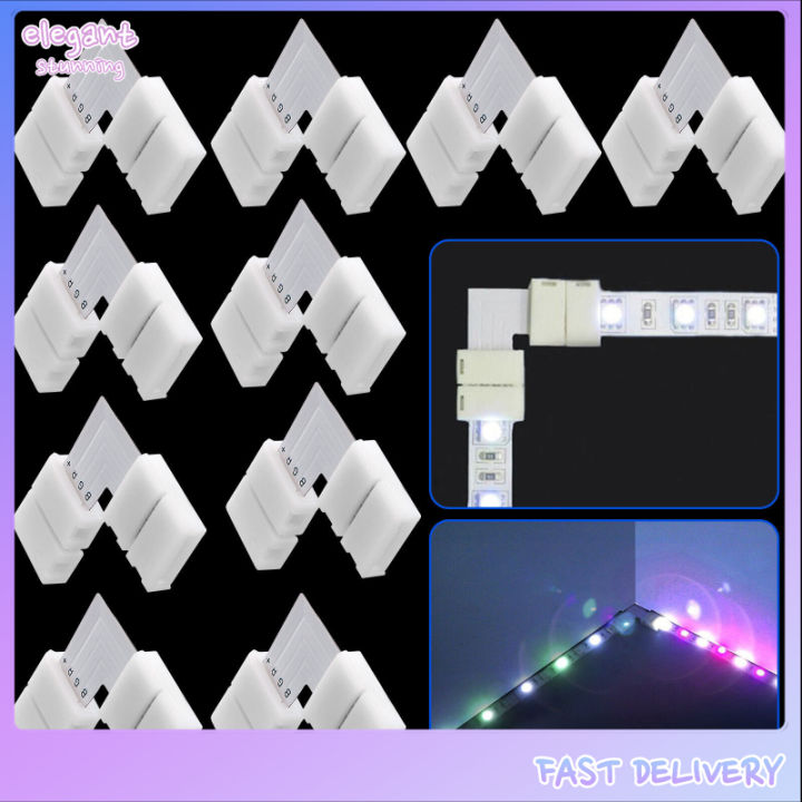 elegantstunning 10x 10mm 4 Pin 5050/3528 Rgb Led Strip Light Corner ...