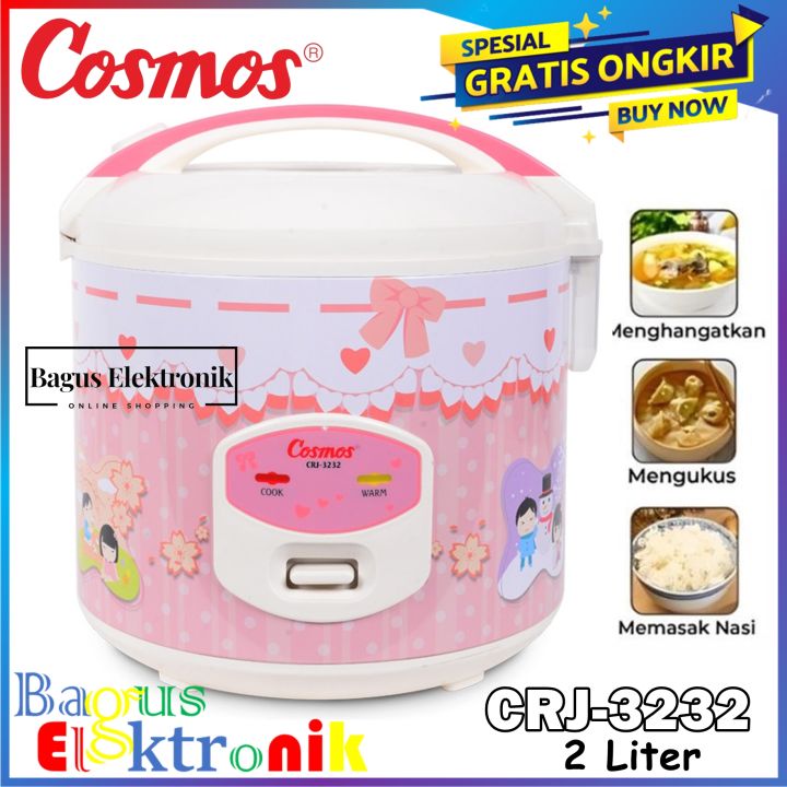 Rice Cooker Cosmos CRJ-3232 Magic Com Cosmos Anti Lengket Kapasitas 2 ...