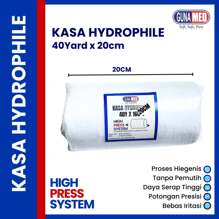 GUNAMED KASA HYDROPHILE UKURAN 40Y X 20CM / KASA ROLL/ KASA GULUNG ...