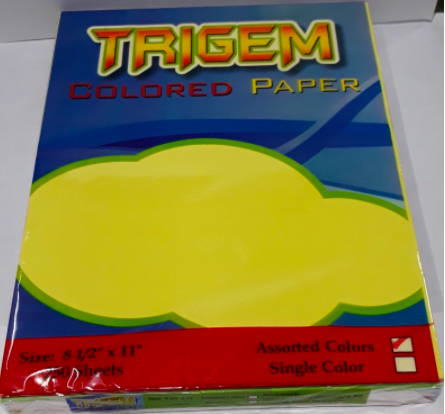 Trigem Assorted Colored Paper Short 250sheets School Office Supplies ...
