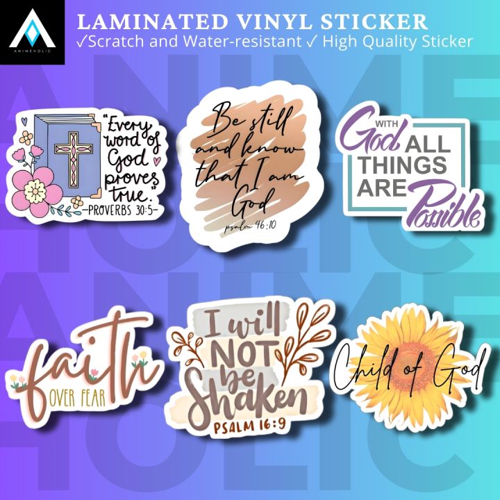 BIBLE WORDS STICKERS AND MORE, LAMINATED VINYL STICKERS ANIMEHOLIC ...