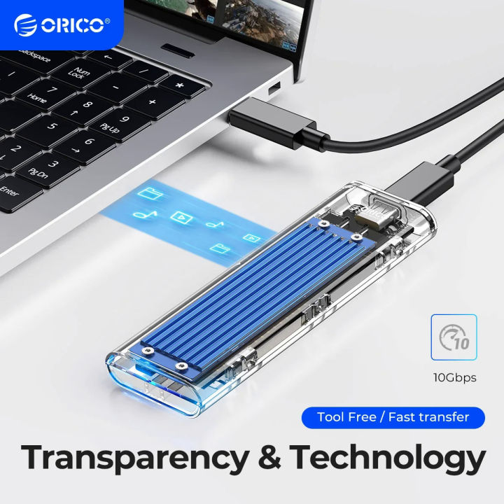 ORICO M2 SSD Case NVME SATA SSD Enclosure Tool Free 10Gbps M.2 to USB ...