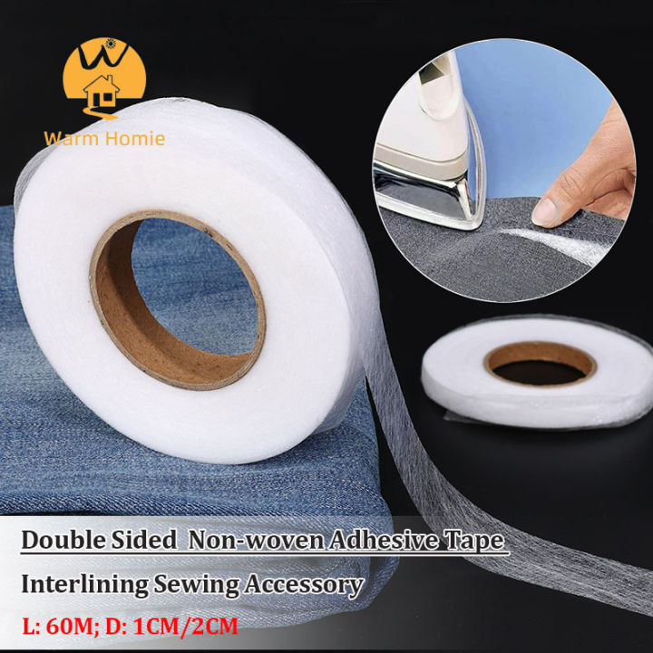 [อบอุ่น Homie] เทปกาวสองหน้าสีขาวอุปกรณ์เย็บผ้า60M ผ้าเครื่องแต่งกาย Fusible Interlining ...
