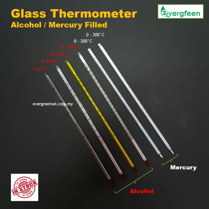 Alcohol/Mercury Filled Glass Thermometer in various range ( Laboratory ...