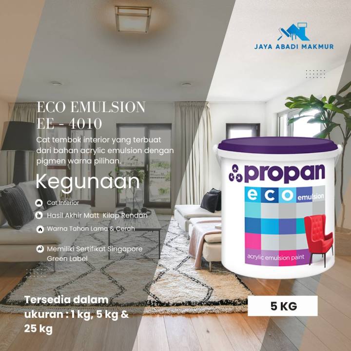 Propan Eco Emulsion EE-4010 5 kg / Cat Tembok Interior / Warna Custom ...