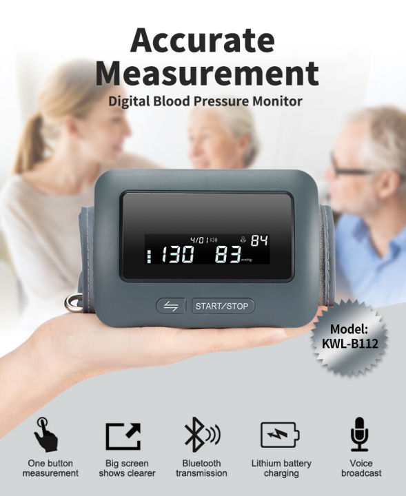 Blood Pressure Monitor Upper Arm Automatic Digital Monitor Heart Rate ...
