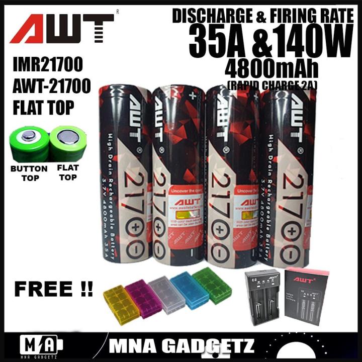 AWT 4800mAh 35A 3.7V IMR 21700 rechargeable lithium ion battery with ...