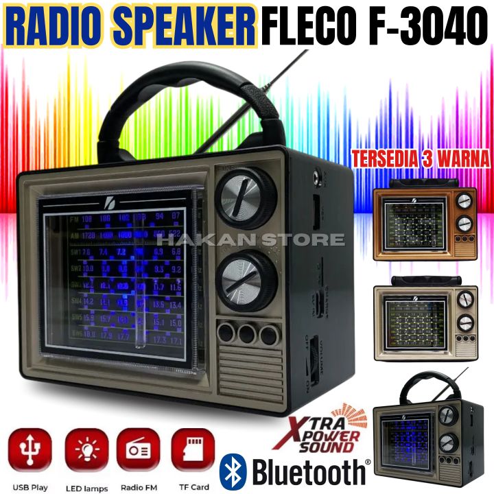 Speaker Bluetooth Portable Radio Senter AC / DC Fleco f-3040 portable 2 ...
