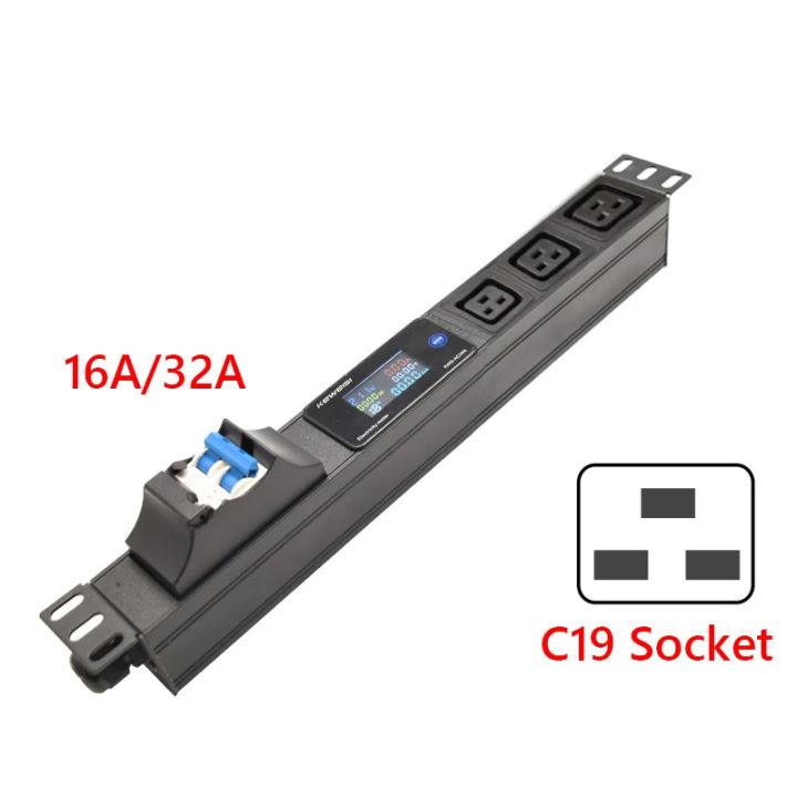 Cabinet rack PDU power strip distribution unit IEC C19 socket outlet ...