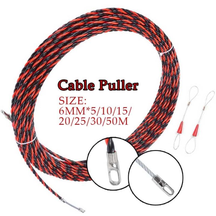 6mm Cable Puller Fish Tape Reel Puller Nylon Fiberglass Electric Cable Wire Puller Guide Device ...