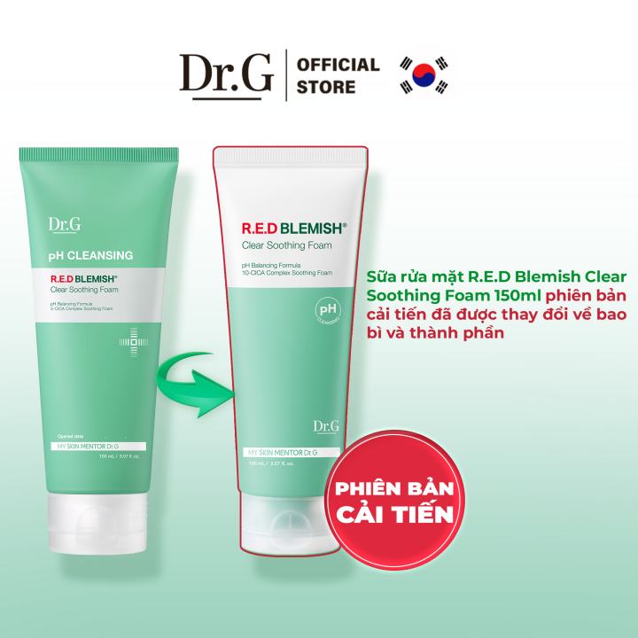 Sữa rửa mặt tạo bọt giúp sạch sâu bã nhờn cho da dầu mụn Dr.G R.E.D ...