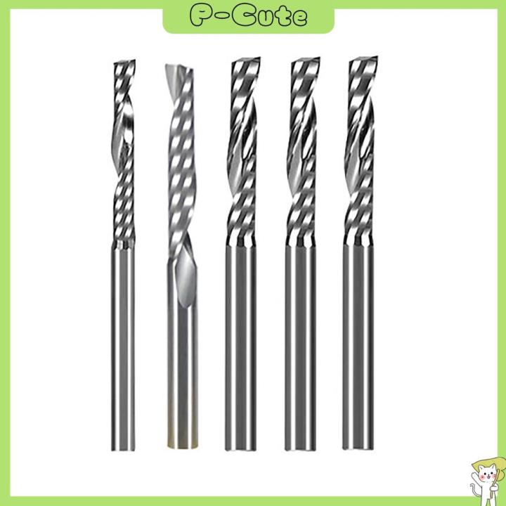 P-CUTE Single Flute Milling Cutter Tungsten Carbide 3.175/4/6mm Shank ...