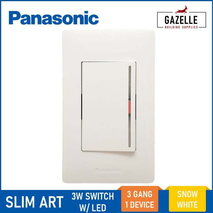 Panasonic Slim Art 3 Way Illuminated Switch (LED) - 3 Gang 1 Device ...