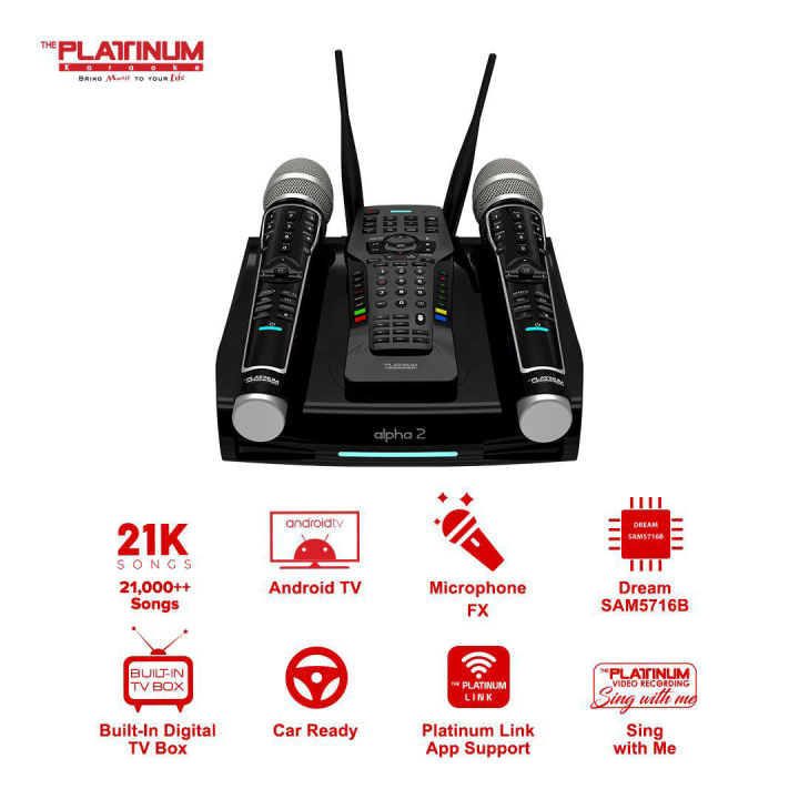 Platinum Karaoke Alpha 2 4K Wireless Mic Player with Digital and ...