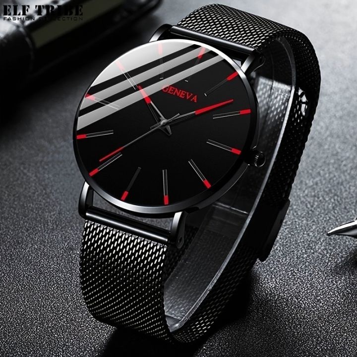 ELF TRIBE malist Men's Fashion Ultra Thin Watches Simple Men Business ...