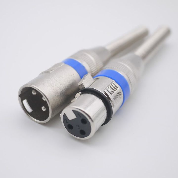 Full Metal 3-Way / 3-Pin Cannon XLR Male/Female Plug With Ring for ...