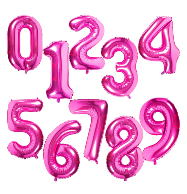 Party Things 32INCH Pink Foil Balloon Big Number Foil Balloon Birthday ...