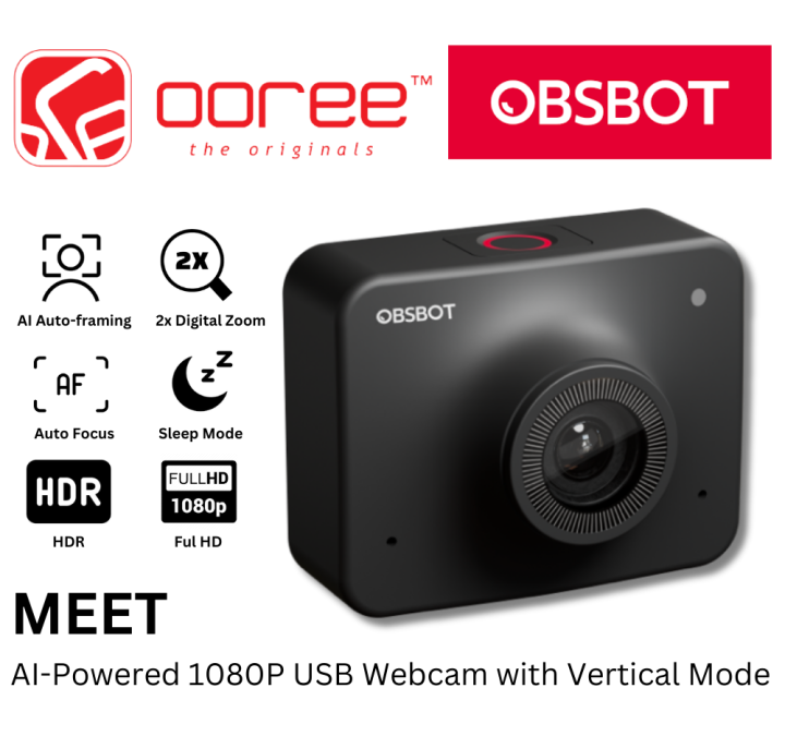 OBSBOT MEET AI-POWERED USB WEBCAM WITH UP TO 1080P@60fps, AI AUTO ...