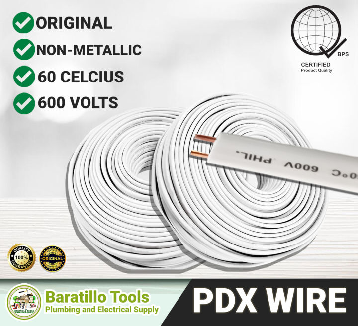 Original PDX Non Metallic Wire #12/2c & #14/2c (Pure Copper) | Lazada PH